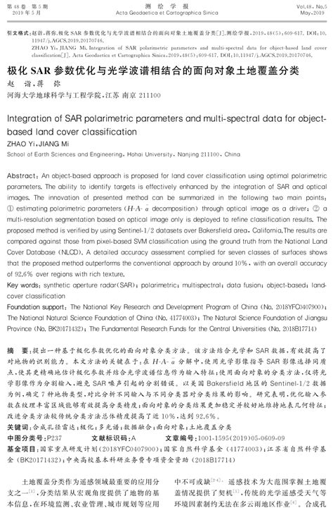 pdf integration of sar polarimetric features and multi spectral data