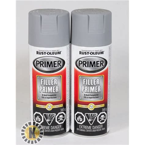 Two 340g Rust Oleum Filler Primer