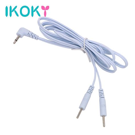IKOKY Electro Stimulation Electric Shock Wire Sex Toys 2 4 Pin Cable For Penis Ring Anal Plug