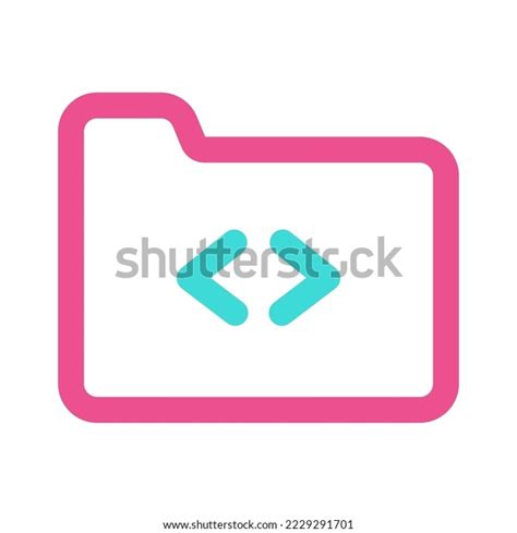 Coding Folder Icon Two Tone Stock Vector Royalty Free Shutterstock