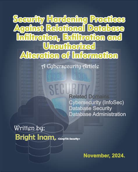 security hardening practices against relational database infiltration exfiltration and