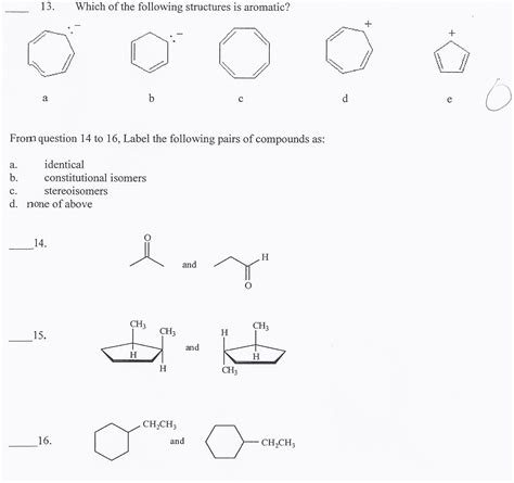 Solved Which Of The Following Structures Is Aromatic From