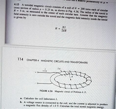 SOLVED: Native permeability or = 4.13A toroidal magnetic circuit consists of a coil of N = 200 ...