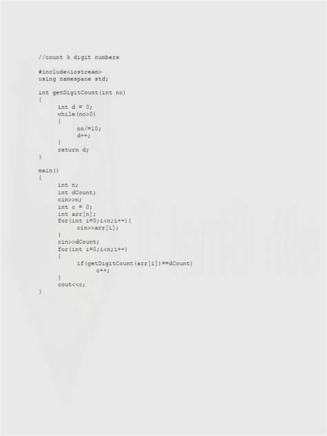 Count K Digit Numbers Pdf
