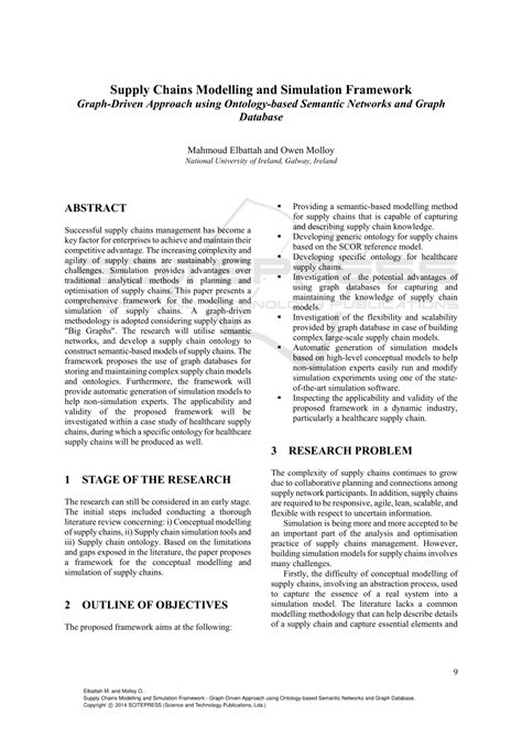Pdf Supply Chains Modelling And Simulation Framework Graph Driven