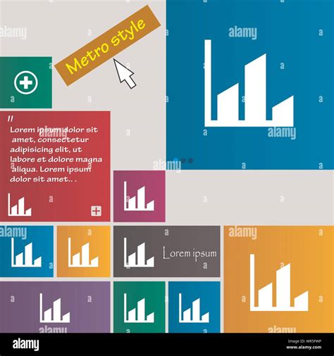 chart icon sign buttons modern interface website buttons with cursor