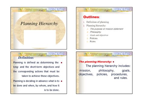 SOLUTION Planning Hierarchy Studypool