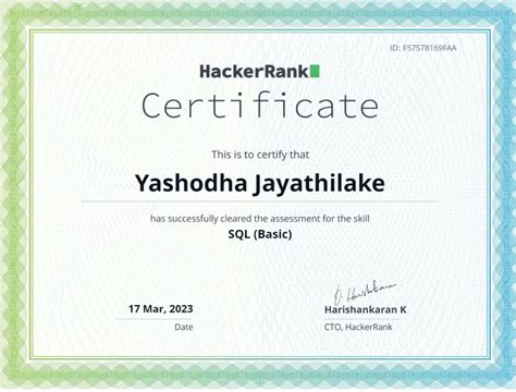 Yashodha Jayathilake On Linkedin Hackerrank Sql