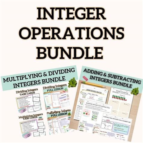 Integer Operations Add Subtract Multiply And Divide Integers Tpt