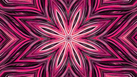 Abstract Kaleidoscopic Pattern With Transforming Flower Seamless Loop Animation Stock