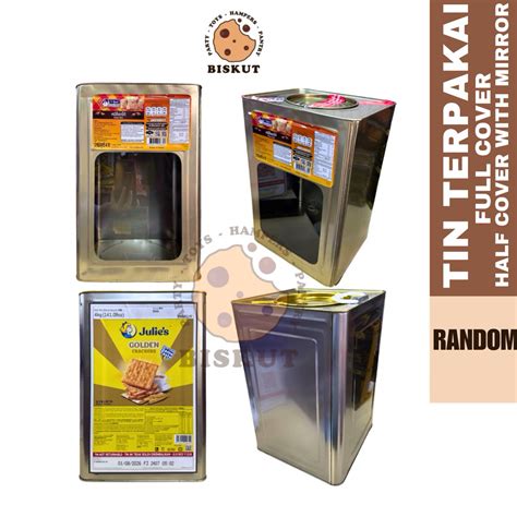 Tin Terpakai Biskut Tin Kosong Empty Tin Biscuits Full Cover Tin Or Half Cover With Mirror