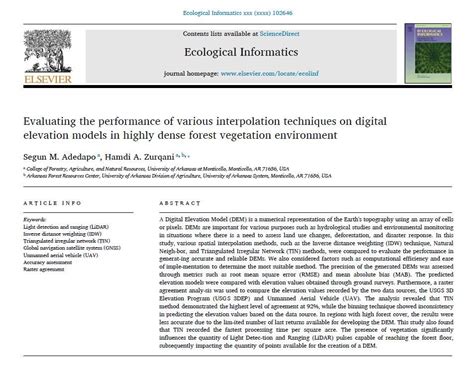 Hamdi A Zurqani On Linkedin Master Ecologicalinformatics Research
