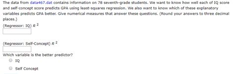 solved the data from data467 dat contains information on 78
