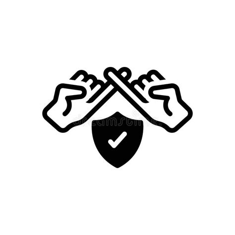 Black Solid Icon For Commitment Dedication And Swear Stock