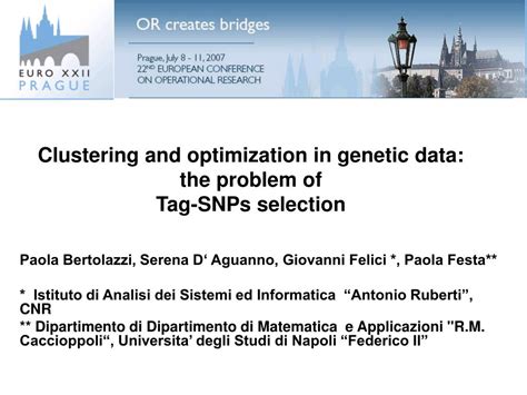 Ppt Clustering And Optimization In Genetic Data The Problem Of Tag
