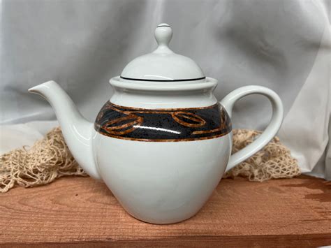 Casual Images By Lenox Teapot In Cafe Java Pattern Etsy