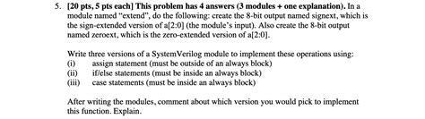 Solved 20 Pts 5 Pts Each This Problem Has 4 Answers 3 Chegg Com