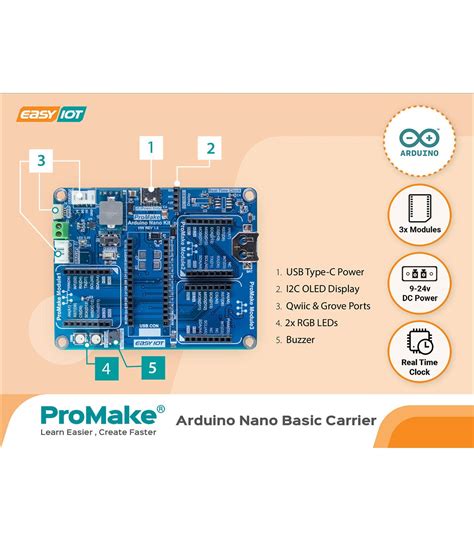 کریر برد توسعه مقدماتی آردوینو نانو پرومیک ProMake Arduino Nano Basic Carrier