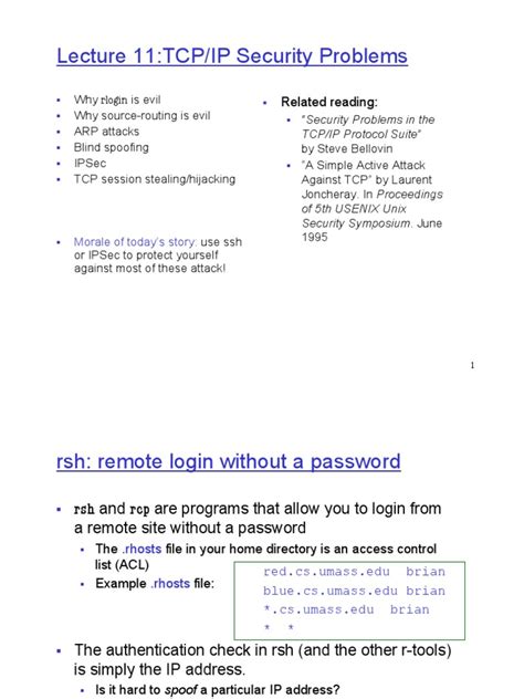 tcp ip problems pdf transmission control protocol denial of service attack