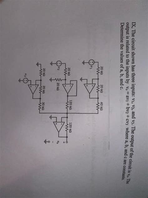 solved ix the circuit shown has three inputs v1 v2 and