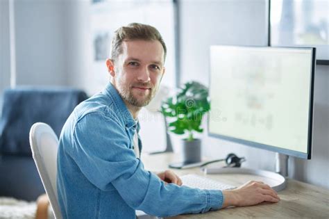 Cheerful Freelance Male Software Developer Or It Support Working At