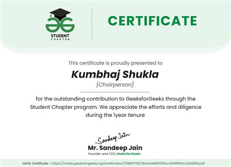 Kumbhaj Shukla On Linkedin Chairperson Leadership Gratitude Geeksforgeeks Teamwork Cgcj