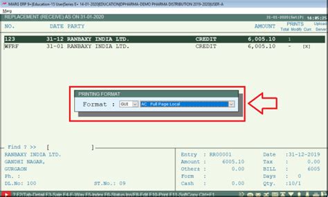 How To Export The Selected Replacement Receive Entry In Pdf Format