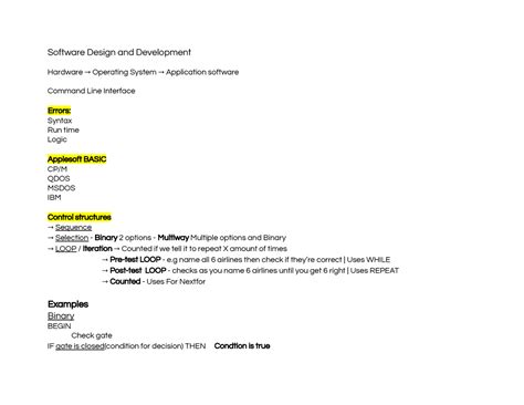 control structures software design and development notes software