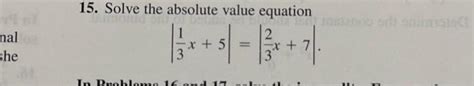 Solved Solve The Absolute Value Equation Chegg