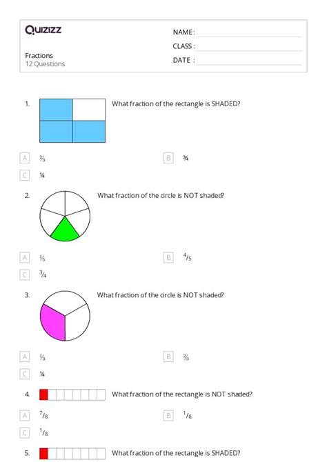 50 Fractions Worksheets On Quizizz Free And Printable