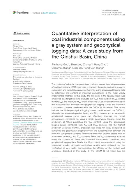 PDF Quantitative Interpretation Of Coal Industrial Components Using A Gray System And