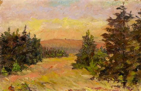 Maarten Jungmann Olieverf Op Board Bos Met Naaldbomen Verkocht