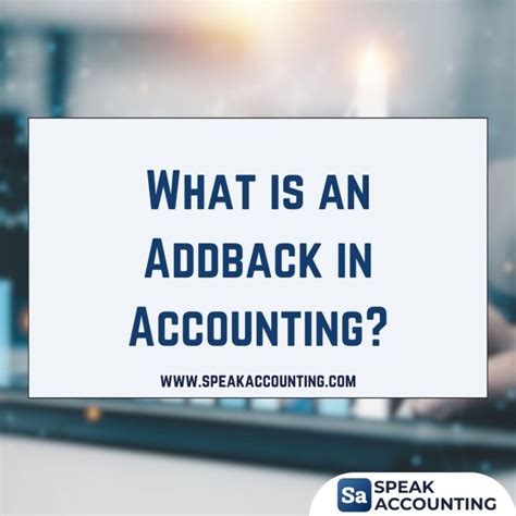 What Is An Addback In Accounting