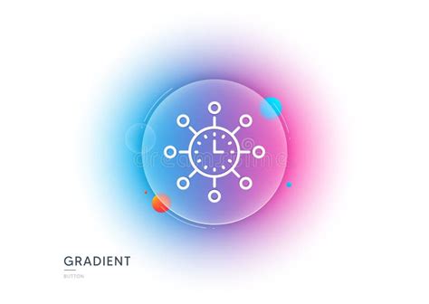 World Time Line Icon Global Watch Sign Gradient Blur Button Vector