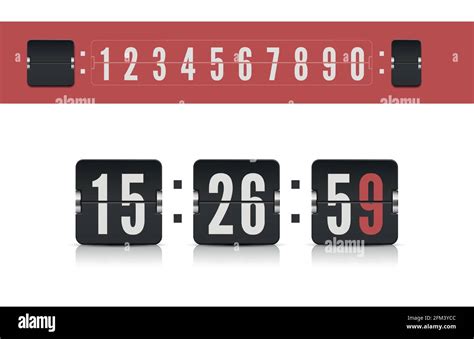 Scoreboard Number Font Vector Modern Ui Design Old Countdown Timer