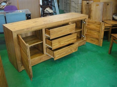 樂居二手家具 全新中古傢俱賣場 Tk Ajja 全新柚木3抽2門櫃 實木高低櫃 電視櫃 隔間屏風櫃 收納櫃 展示架 書櫃 台中文心賣場