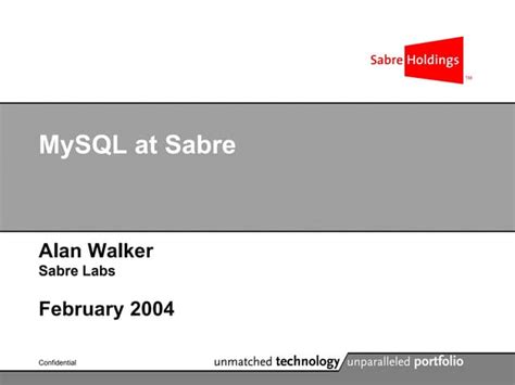 Sabre Presentation For Mysql User Conference 2004 Ppt