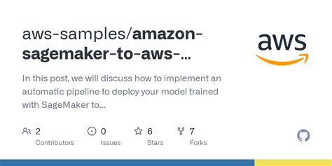 Github Aws Samples Amazon Sagemaker To Aws Lambda Pipeline Blogpost In This Post We Will