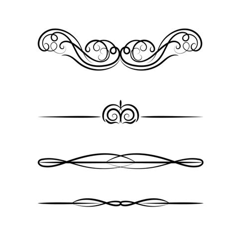 Premium Vector A Black And White Photo Of A Set Of Three Decorative Scroll Designs