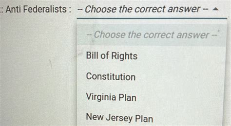 Solved Anti Federalists Choose The Correct Answer Choose The Correct Answer