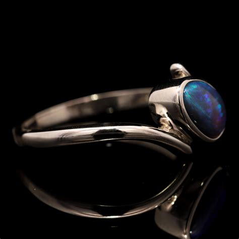 Solid Black Opal Ring Opals Down Under