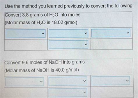 solved use the method you learned previously to convert the following