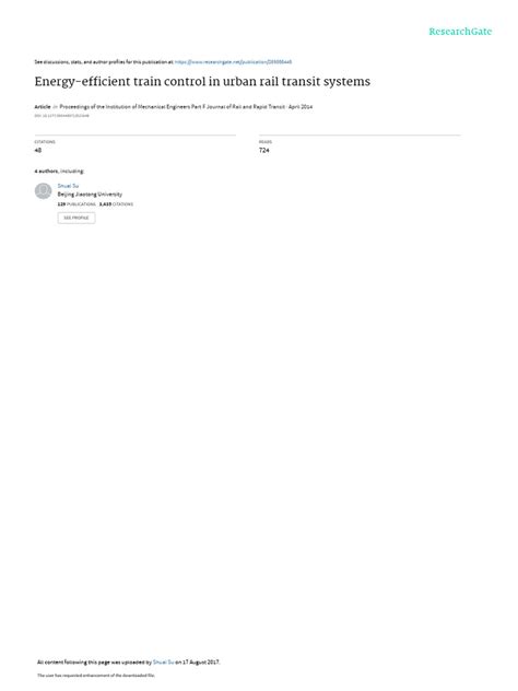 Su S Etc 2015 Energy Efficient Train Control In Urban Rail Transit Systems Pdf Train