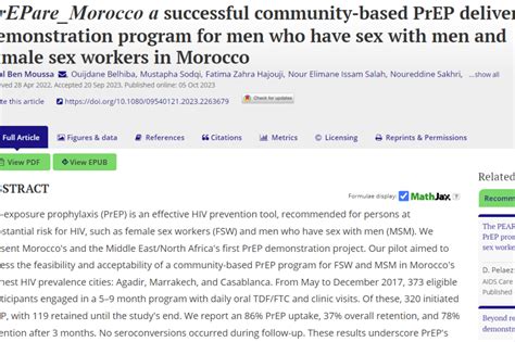 PrEPare Morocco A Successful Community Based PrEP Delivery Demonstration Program For Men Who