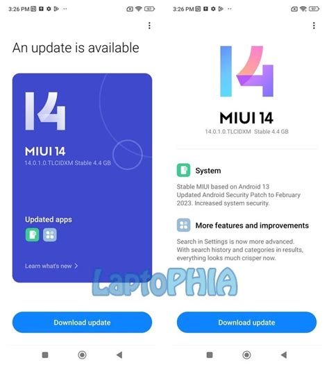 Langkah Upgrade Android 13 Dengan MIUI 14 Di Xiaomi 12 Melalui OTA Laptophia