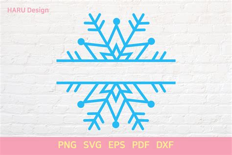 Snowflake Split Graphic By Harudesign · Creative Fabrica