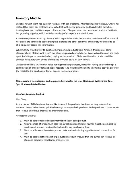 Inventory Module Solved Inventory Module Christys Newest Client Has