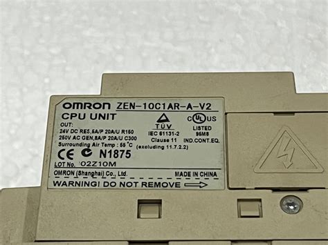 Omron Zen 10c1ar A V2 Programmable Relay Cpu Unit 100 240v