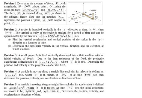 Solved Problem 1 Determine The Moment Of Force F With