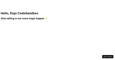 Dojo Codesandbox Template Codesandbox